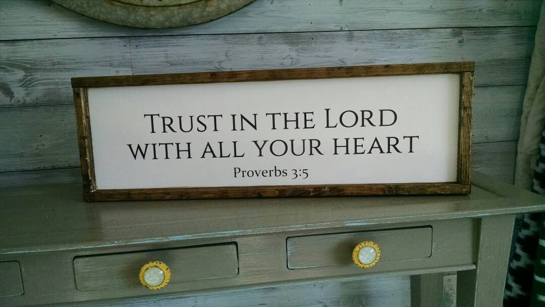 Trust in the Lord Sign Proverbs With All Your Heart Wood - Etsy