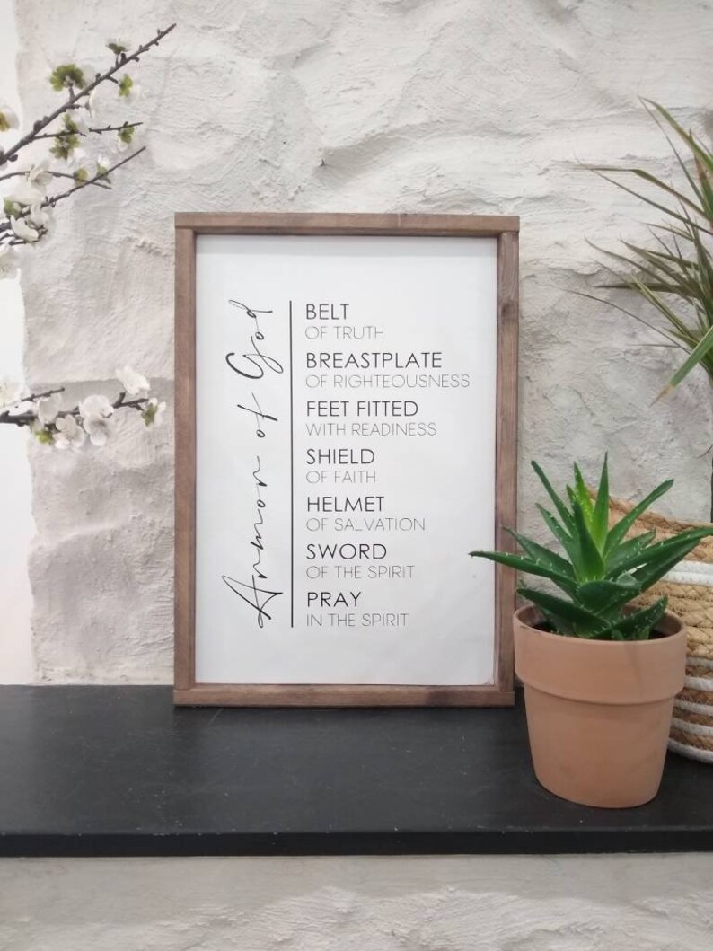 Armor of God Sign Armour of God Verse Bible Scripture Kid | Etsy