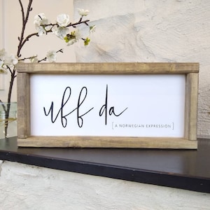 Uff Da Sign Norway Gift Norwegian Sign Scandinavian Home Decor Viking ...