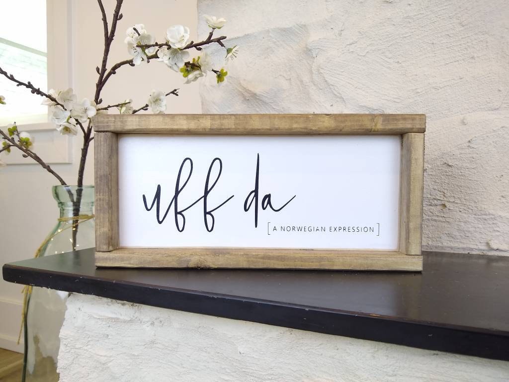 Uff Da Sign Norway Gift Norwegian Sign Scandinavian Home Decor Viking ...