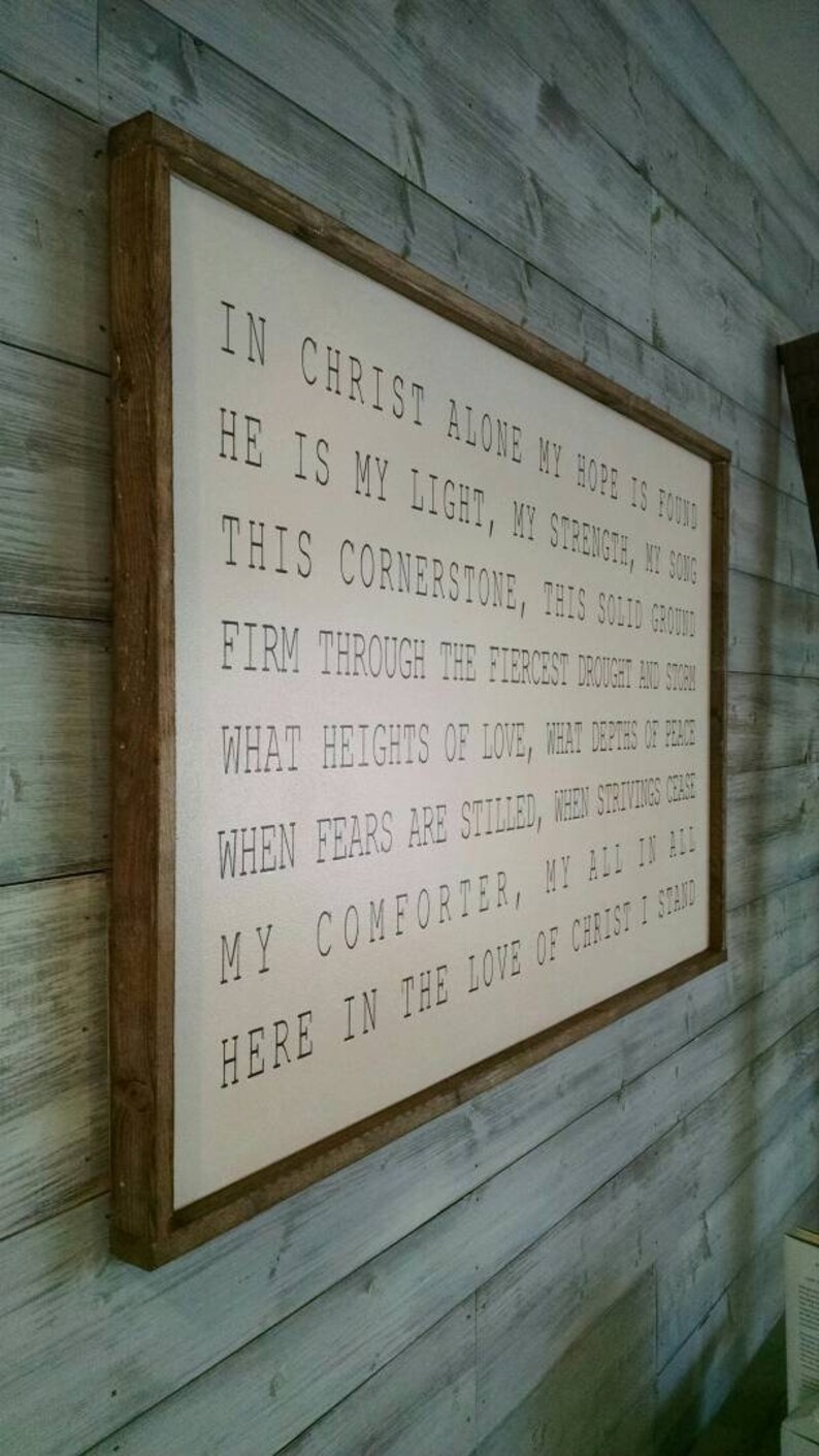 In Christ Alone Verse Large Wood Sign Painted Scripture | Etsy