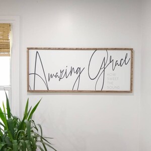 Amazing Grace Sign, Large Sign, Amazing Grace, Wood Sign, Wall Hanging ...