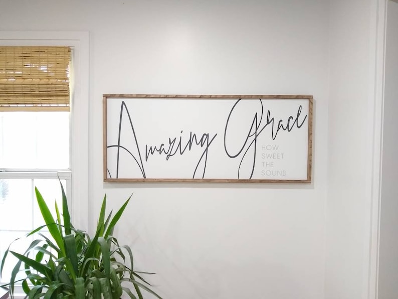 Amazing Grace Sign Large Sign Amazing Grace Wood Sign Wall | Etsy