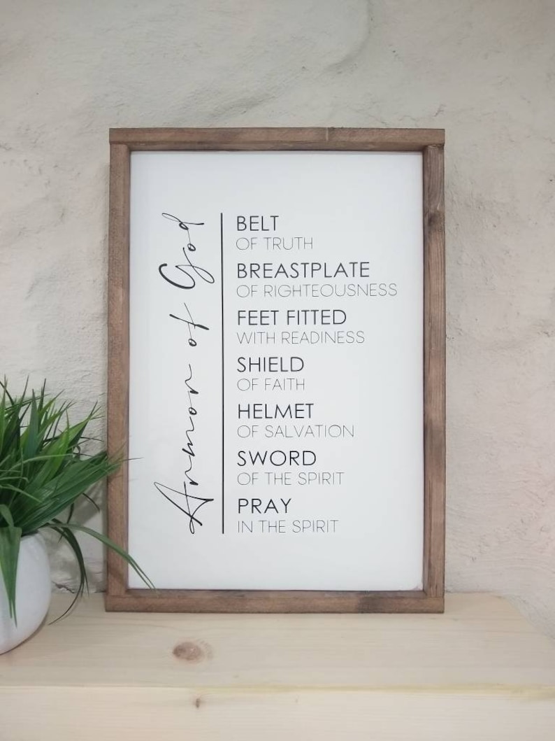 Armor of God Sign Armour of God Verse Bible Scripture Kid Bedroom Boys ...