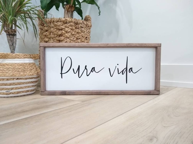 Pura Vida Sign Costa Rican Español Travel Decor Spanish Mexican Spain ...