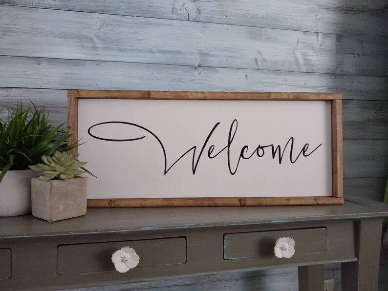 Welcome Sign, Greeting Sign, Mudroom, Entryway, Decor, Wooden, Wall ...
