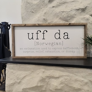 Uff Da Sign Norway Gift Norwegian Sign Scandinavian Home Decor Viking ...