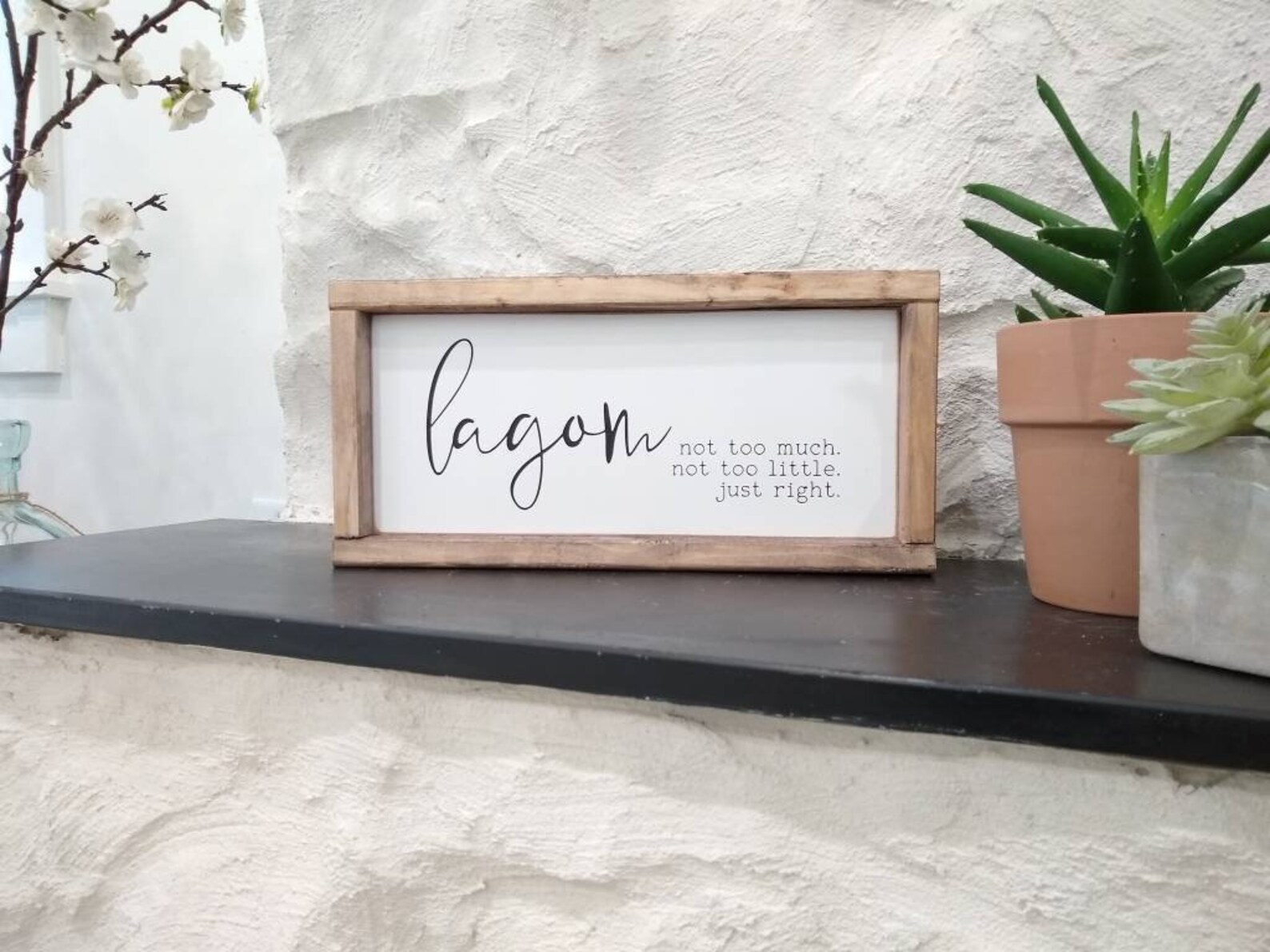 Lagom Sign Swedish Definition Painted Sweden Wall Decor | Etsy