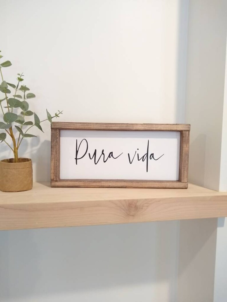 Pura Vida Sign Costa Rican Español Travel Decor Spanish Mexican Spain ...