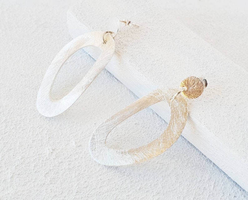 Statement Abstract Shape Silver Earrings/ Organic Dangle - Etsy