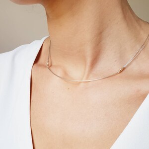 Sterling Silver Tube Center Piece Necklace on Silver Color Lurex Thread ...