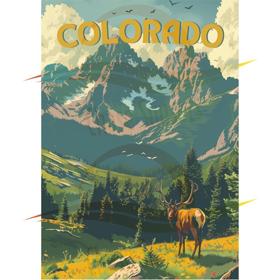 Digital Download: Vintage Travel Poster of Colorado Retro-inspired Art ...