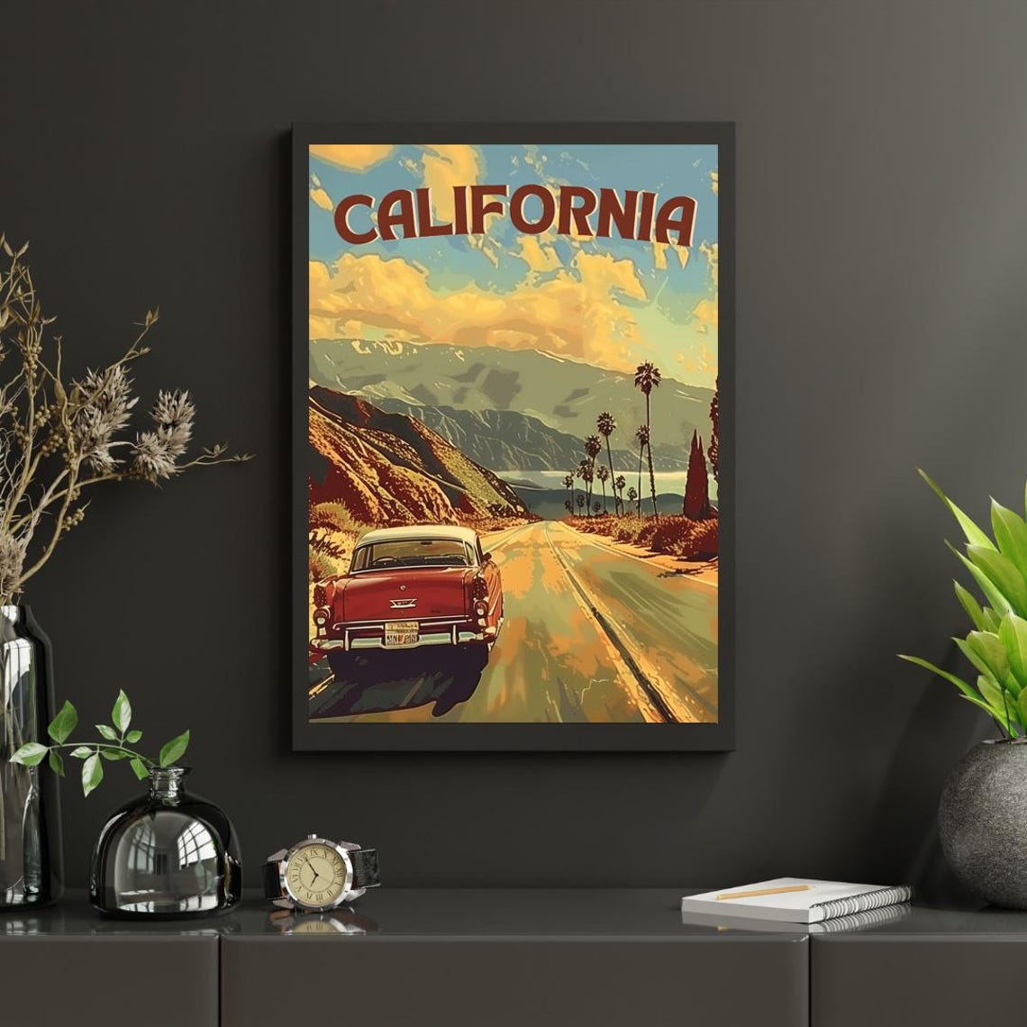 Digital Download: Vintage Travel Poster of California Retro-inspired ...