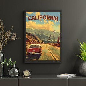 Digital Download: Vintage Travel Poster of California Retro-inspired ...