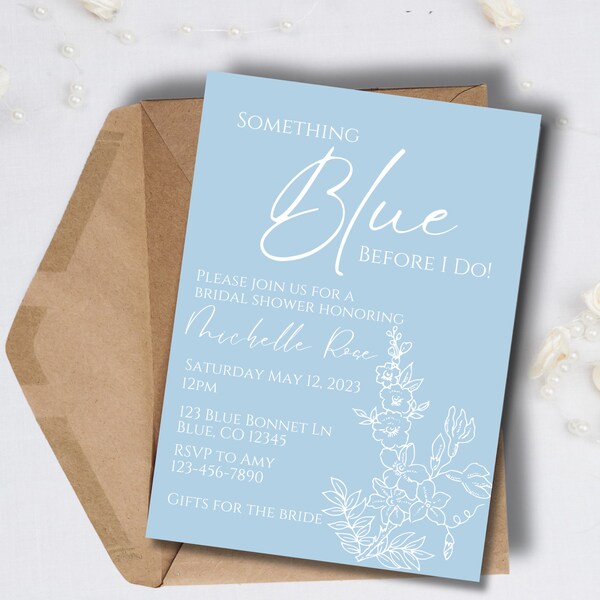 Something Blue Before I Do Bridal Shower Invitation - Etsy