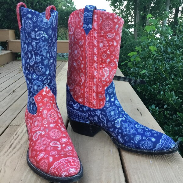 Red Cowboy Boots - Etsy