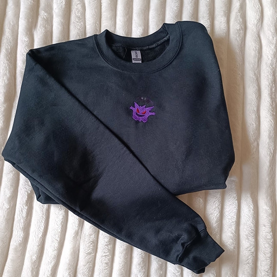 Gengar Shirt, Poke Sweatshirt, Anime Pokemon Embroidered Sweater - Etsy