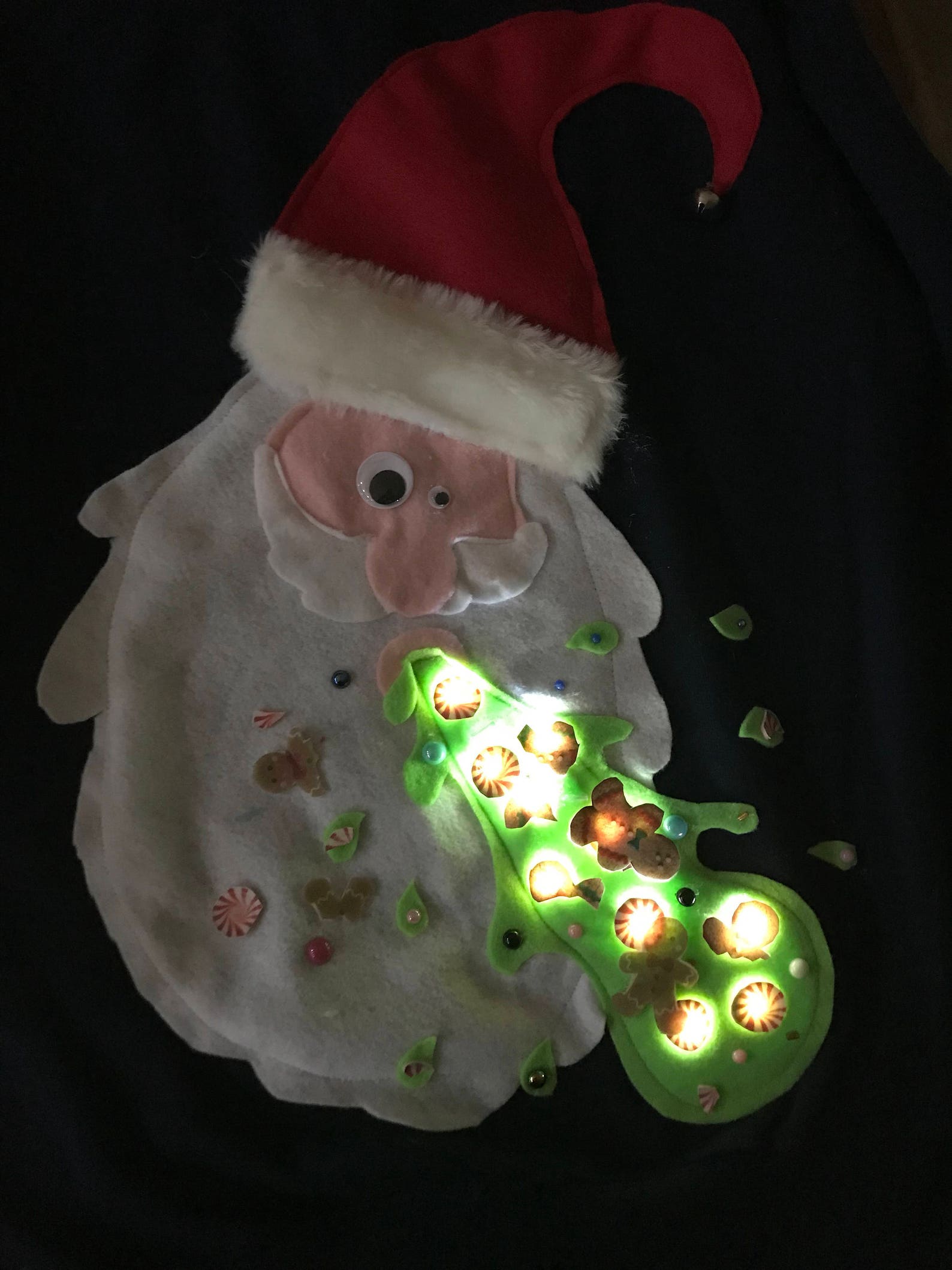 Ugly Christmas Sweater, Poor Santa Vomiting up Gingerbread Cookies and ...