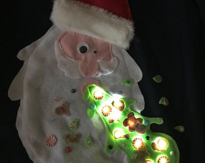 Ugly Christmas Sweater Poor Santa Vomiting up Gingerbread - Etsy