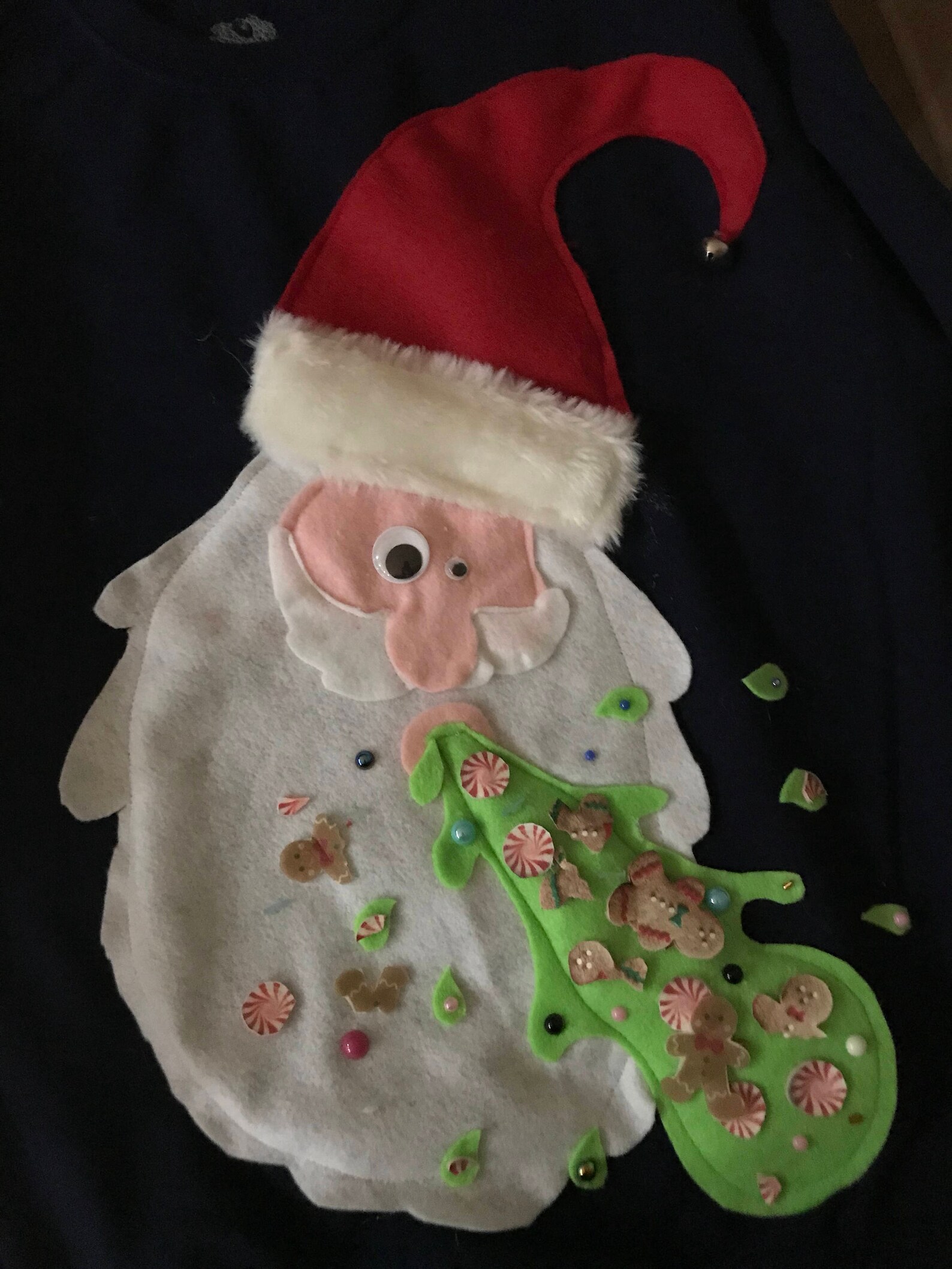 Ugly christmas sweater poor Santa vomiting up gingerbread | Etsy