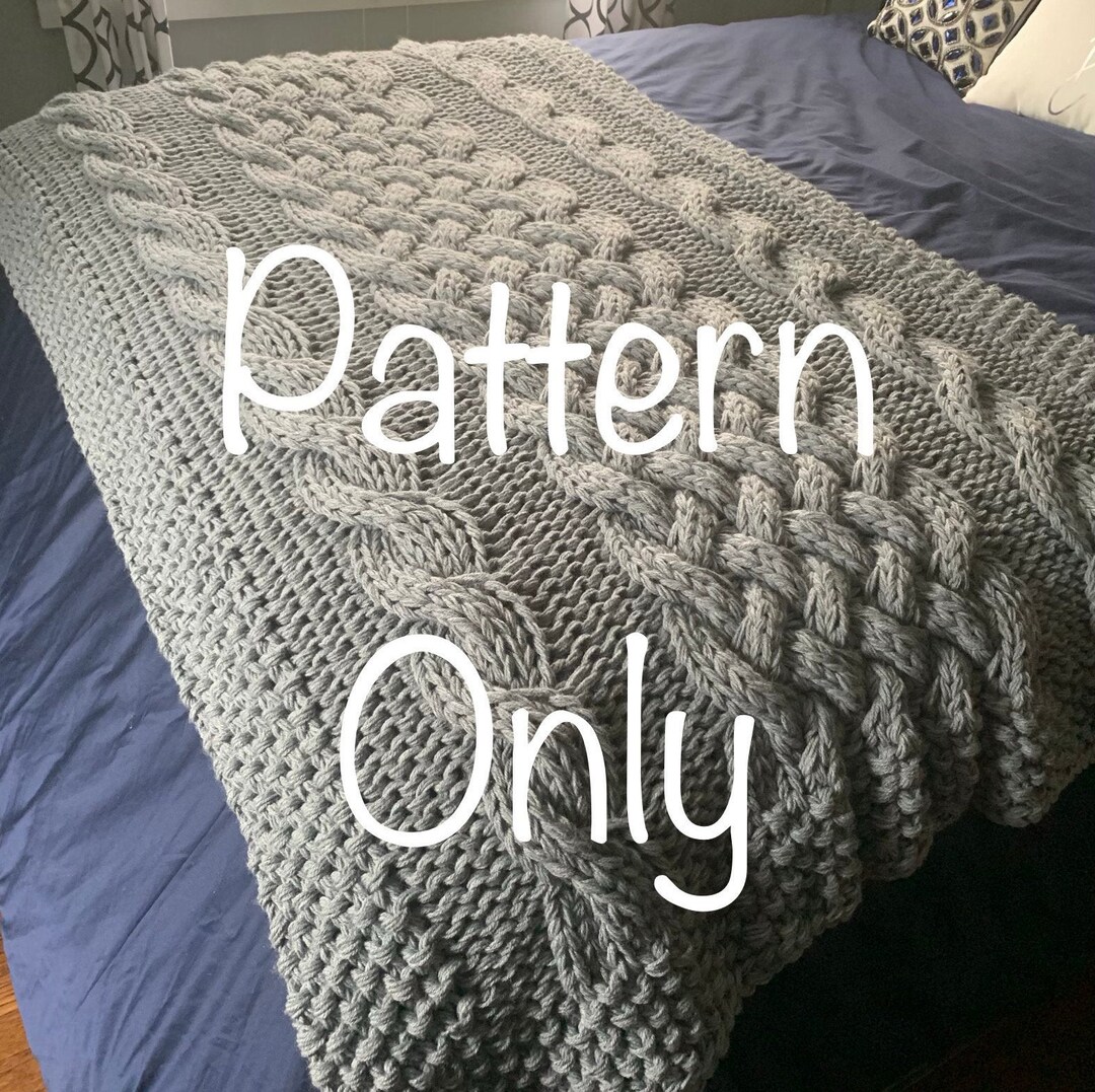KNITTING PATTERN Chunky Cable Knit Throw Pattern - Etsy