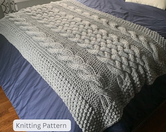 Celtic Aran Afghan Cable Knit Afghan Aran Afghan PDF Knitting Pattern ...