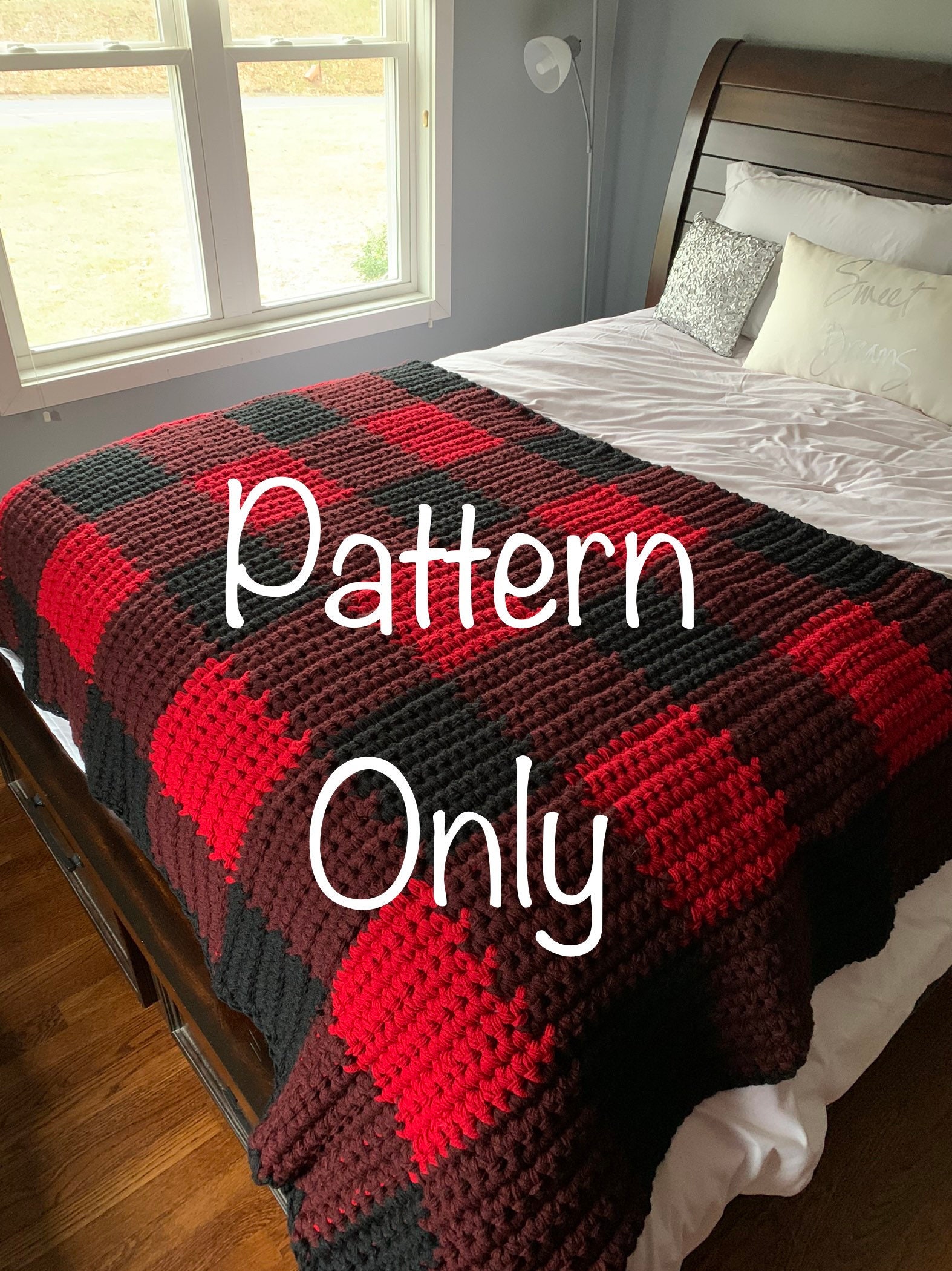 CROCHET PATTERN Buffalo Plaid Throw Pattern | Etsy
