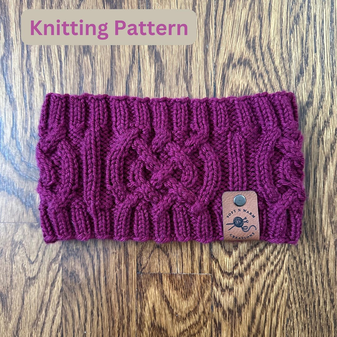 KNITTING PATTERN - Celtic Cable Knit Headband, Cable Knit Ear Warmer ...
