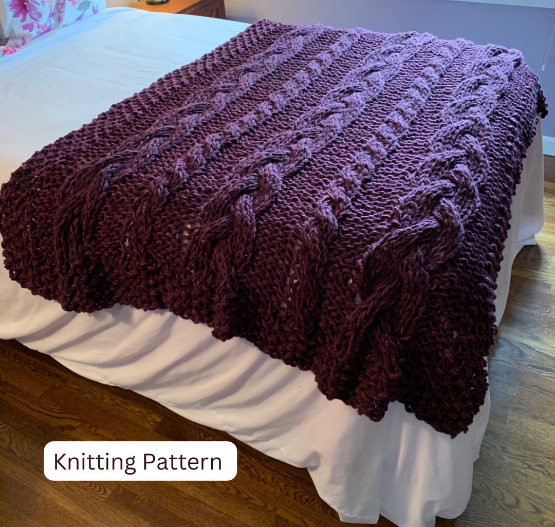 KNITTING PATTERN - Chunky Braided Cable Knit Throw Pattern - Etsy
