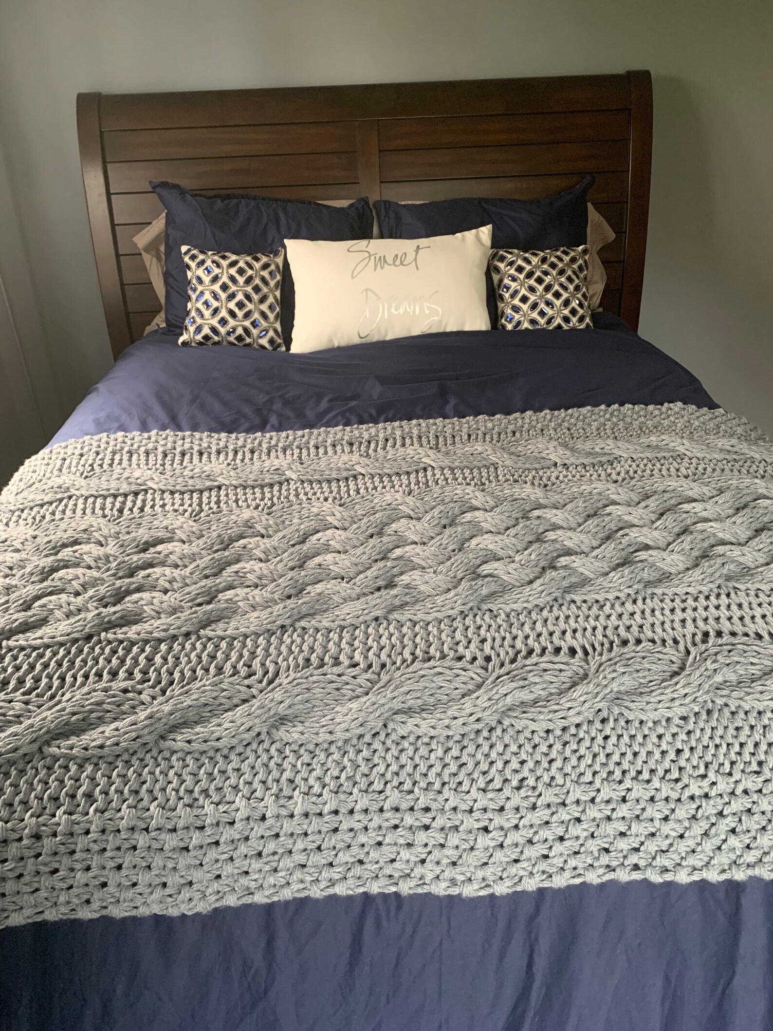 KNITTING PATTERN - Chunky Cable Knit Throw Pattern, 9 Stranded Braid ...