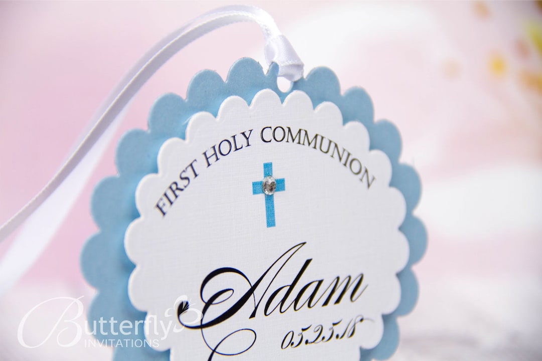 Custom Favor Tag, Personalized Tag, First Communion Tag, Gift Tag ...