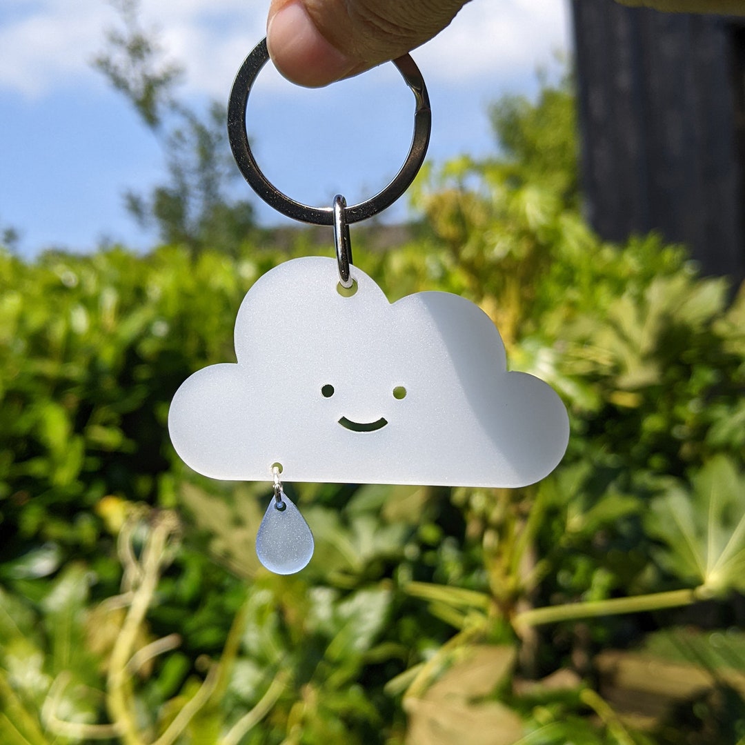 Keyring - Happy Cloud and Raindrop - Cute Kawaii Keychain - Bag ...