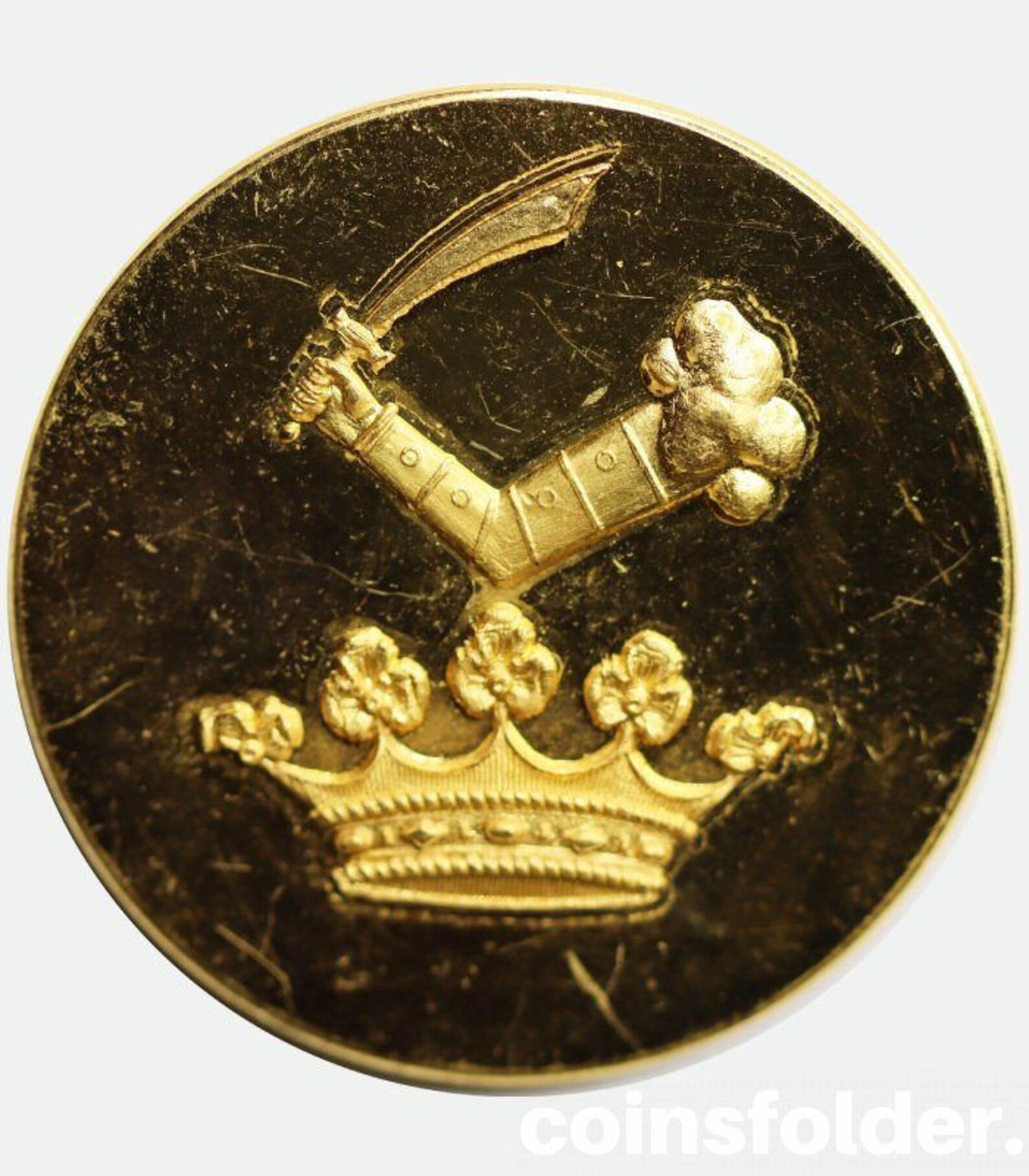 Antique Gilt Livery Button With the Family Coat of Arms of - Etsy