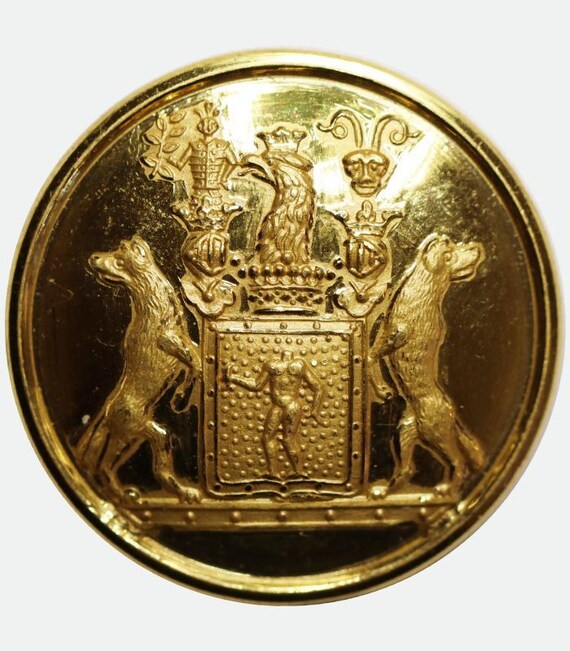 Antique Gilded Livery Button With the Coat of Arms / Family - Etsy