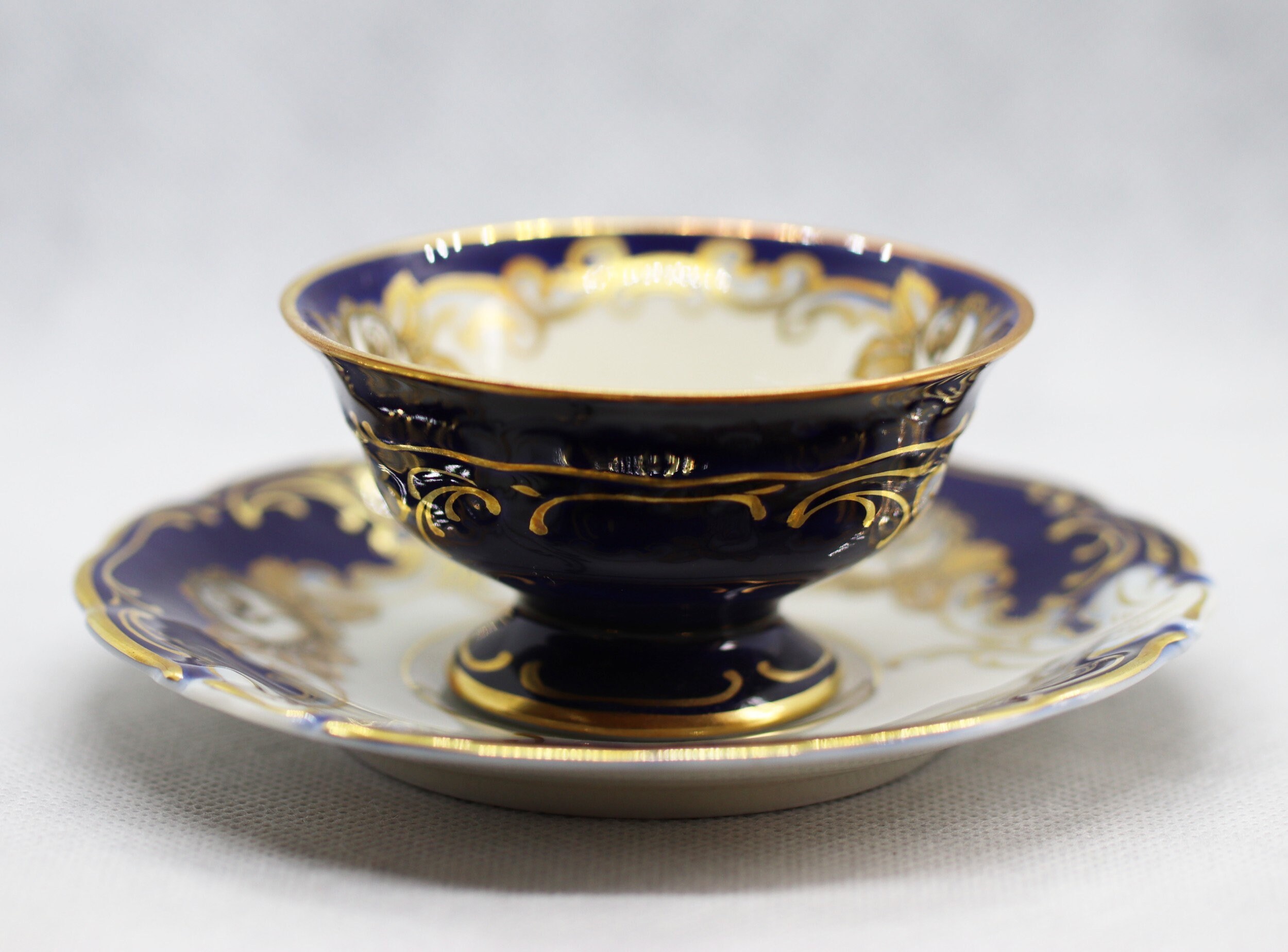 Antique KPM German Porcelain Bone China Cobalt Blue Cup and - Etsy UK