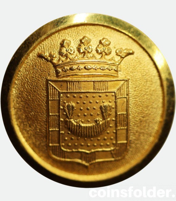 Antique Gilt Livery Button With the Family Coat of Arms of | Etsy