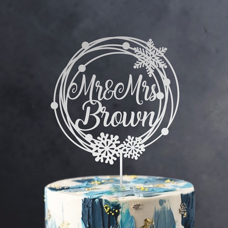 Winter Wedding Cake Topper - Etsy