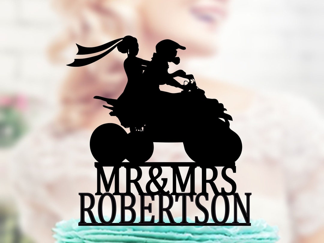 ATV Wedding Cake Topper, 4 Wheeler Cake Topper, ATV Riders Wedding Cake ...