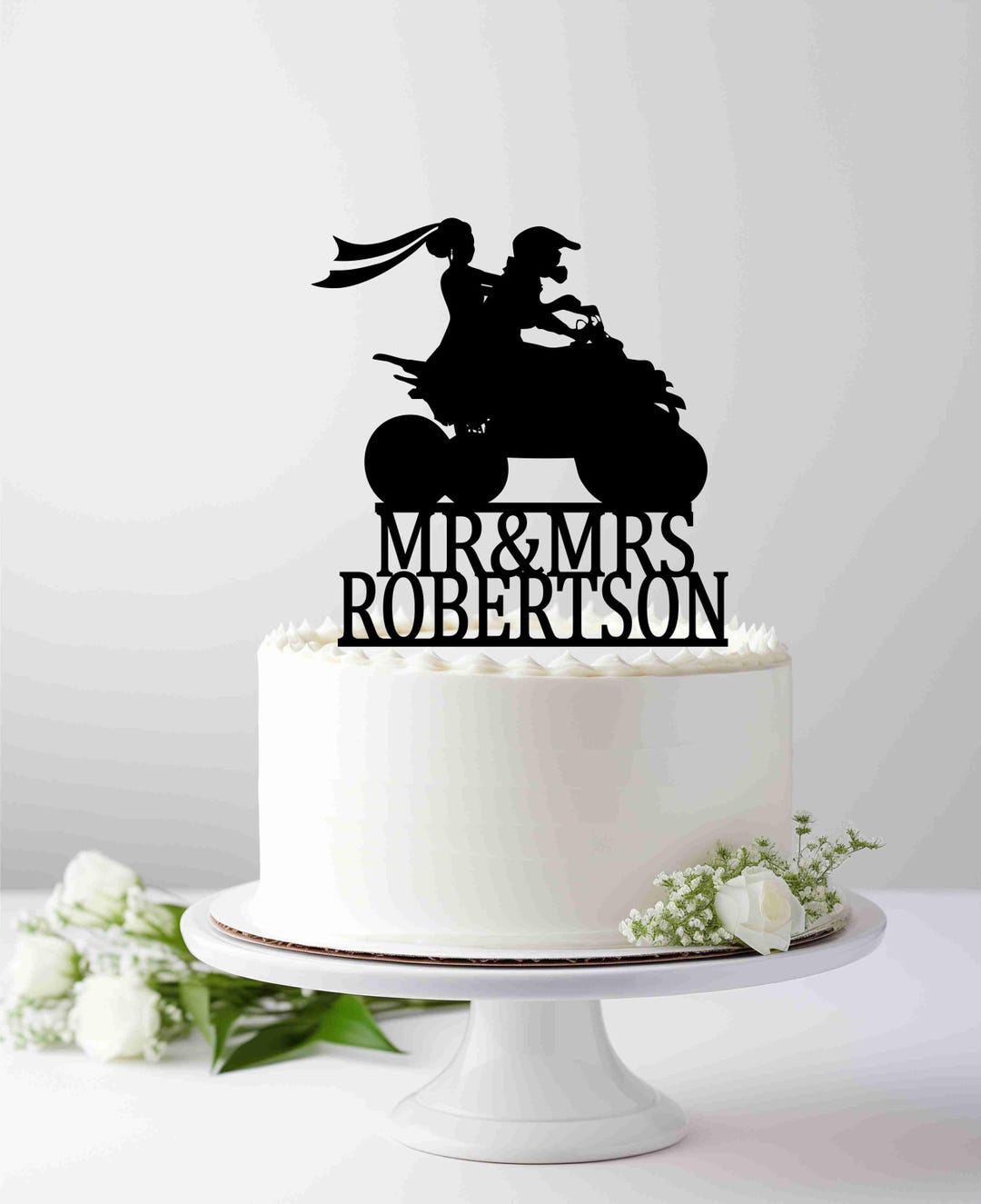 ATV Wedding Cake Topper, 4 Wheeler Cake Topper, ATV Riders Wedding Cake ...