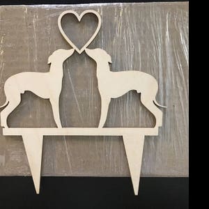 Dogs With Heart Topper, Wedding Cake Topper With Two Dogs, Dog ...
