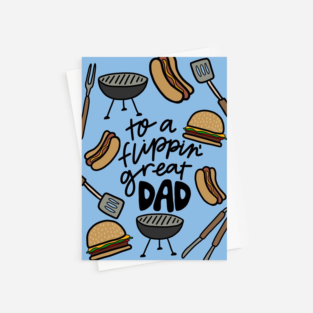 To a Flippin Great Dad | Grill Theme Card | Fathers Day Card - Etsy