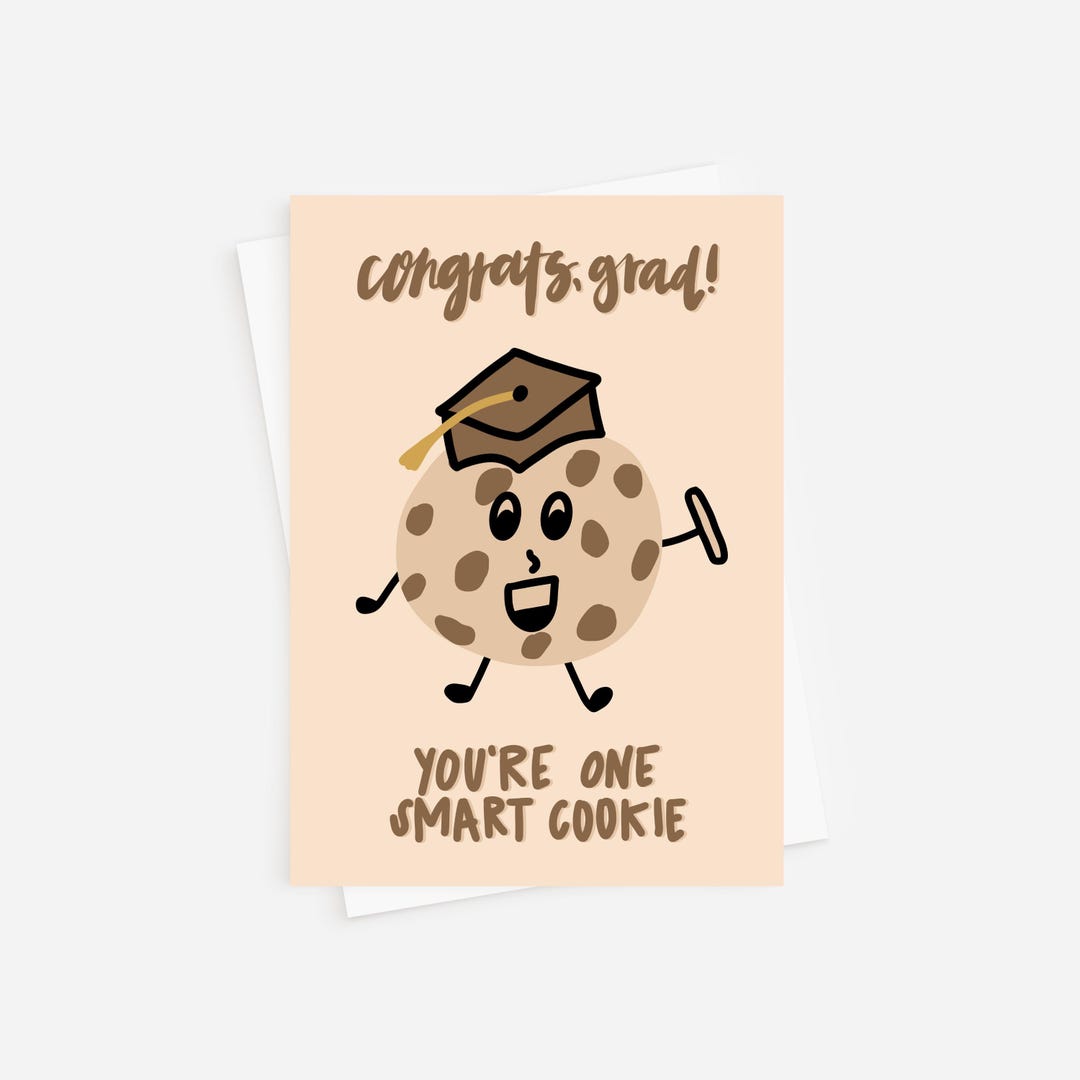 Congrats Grad You're One Smart Cookie Card | Graduation Cap | Cute ...