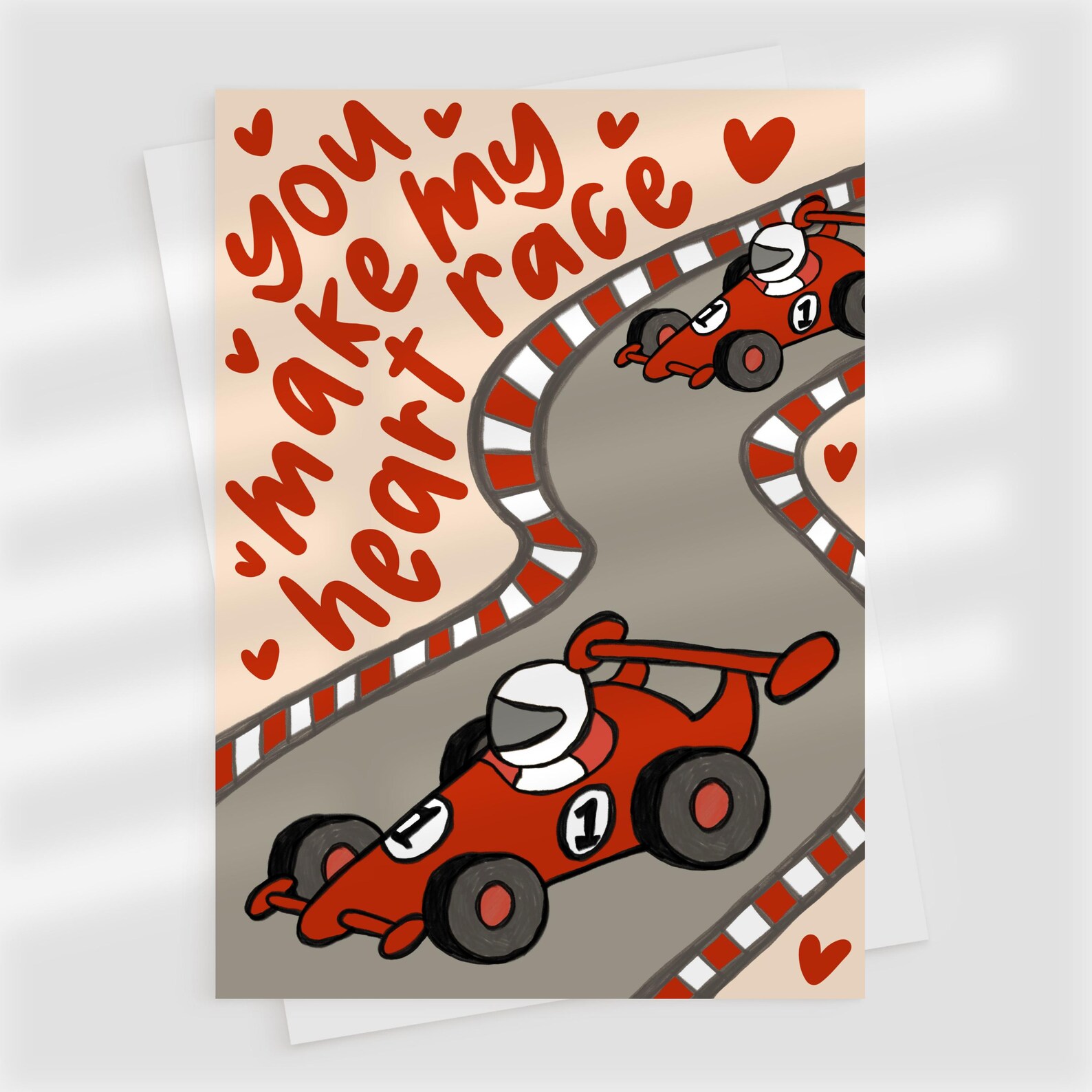 Racing Valentine’s Day Card – You Make My Heart Race – F1 Card – Design ...