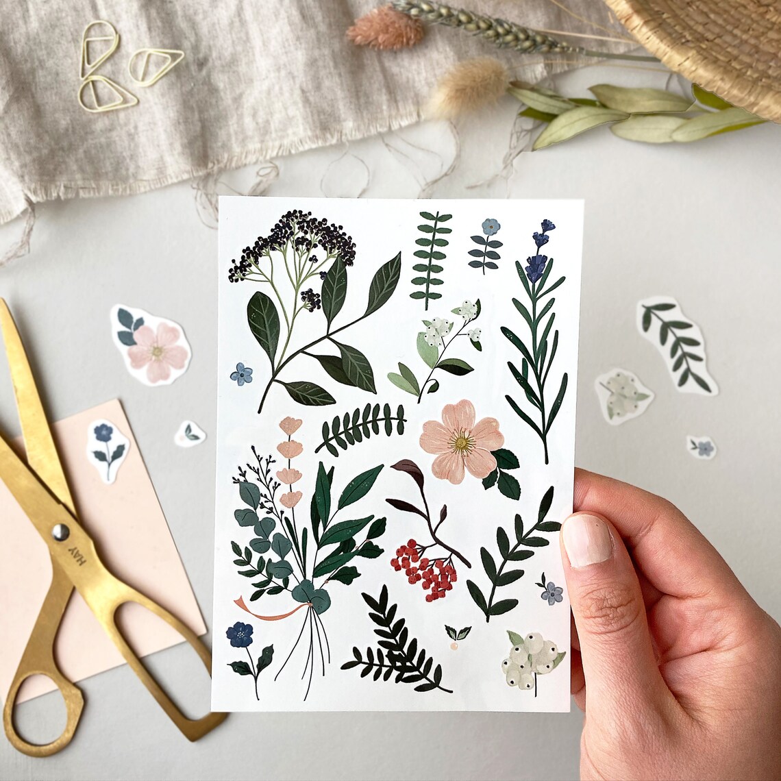 Colour Temporary Tattoos/ Flower Temporary Tattoos/ Fern - Etsy