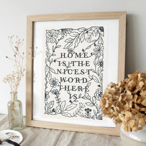 Home is the Nicest Word There Is/home Decor Print/home Print/wall Decor ...
