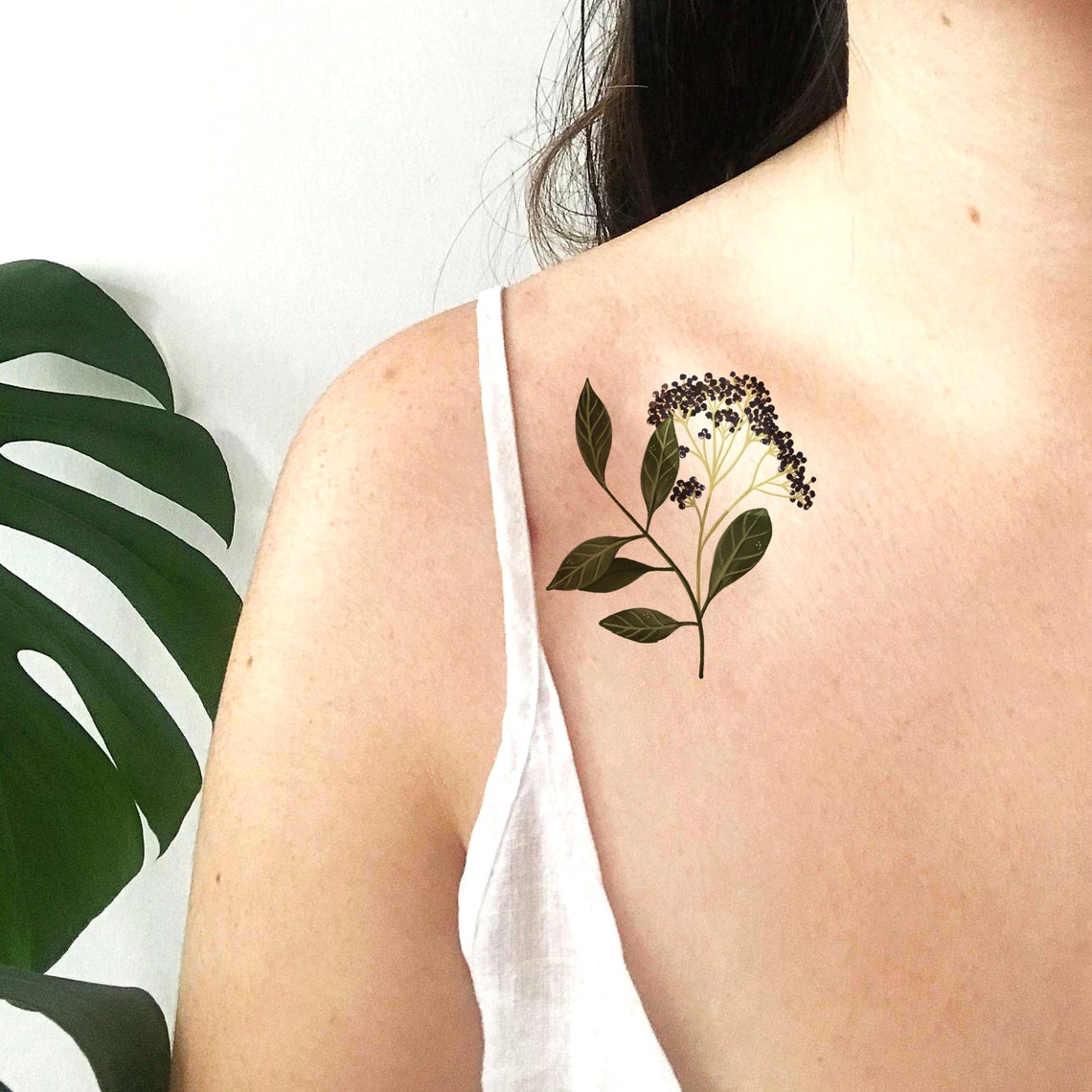 Colour Temporary Tattoos/ Flower Temporary Tattoos/ Fern - Etsy