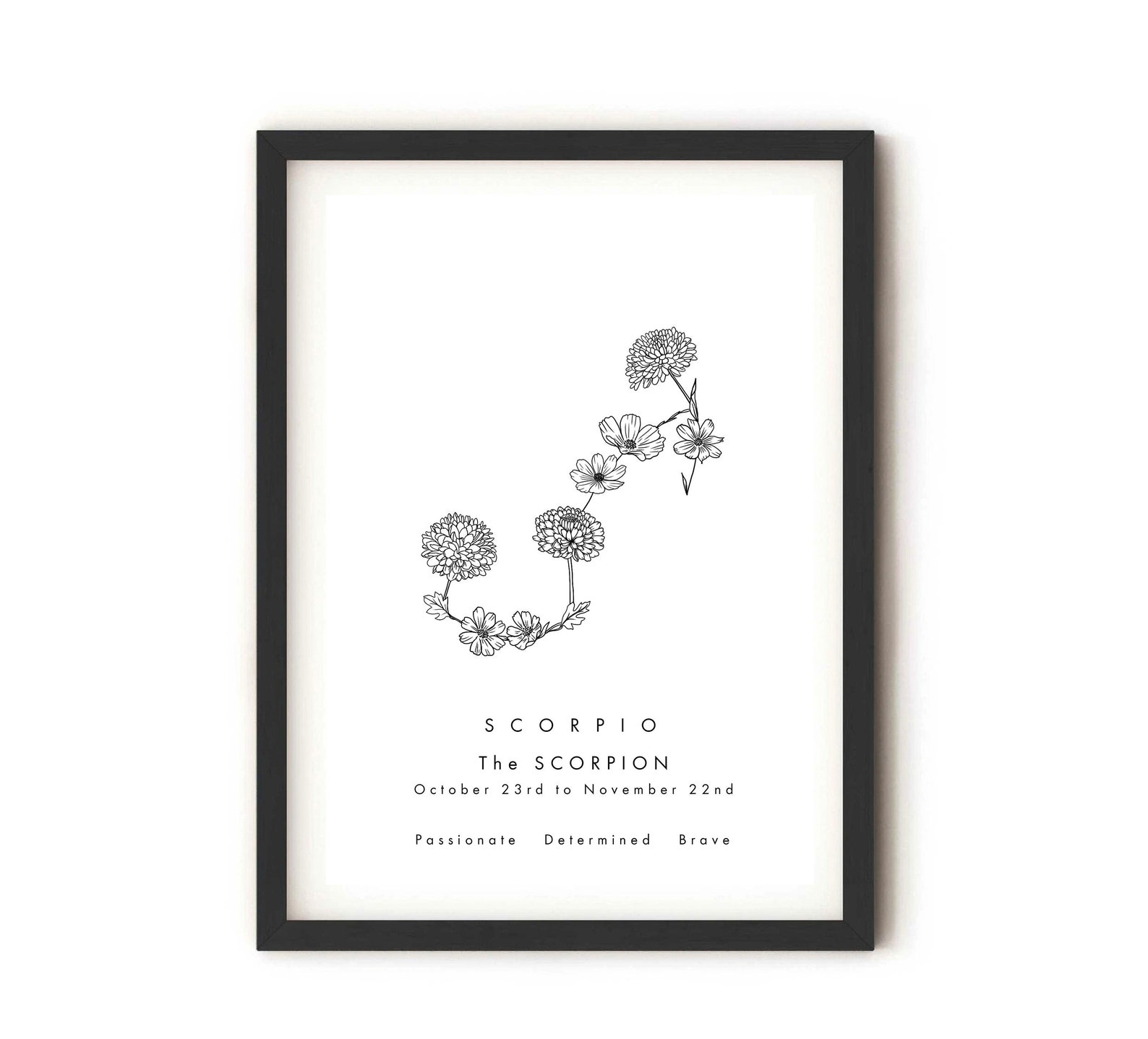 Scorpio Zodiac Sign Print/constellation Print/zodiac Print/birthday ...