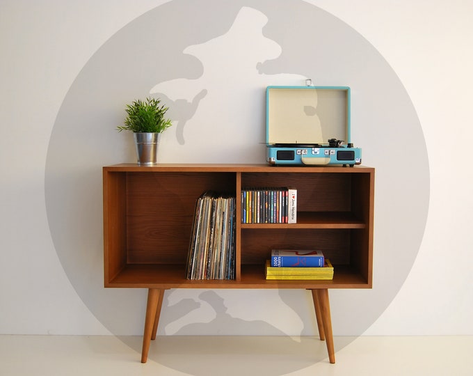 Vinyl Record Storage Mid Century Modern Sideboard Media - Etsy