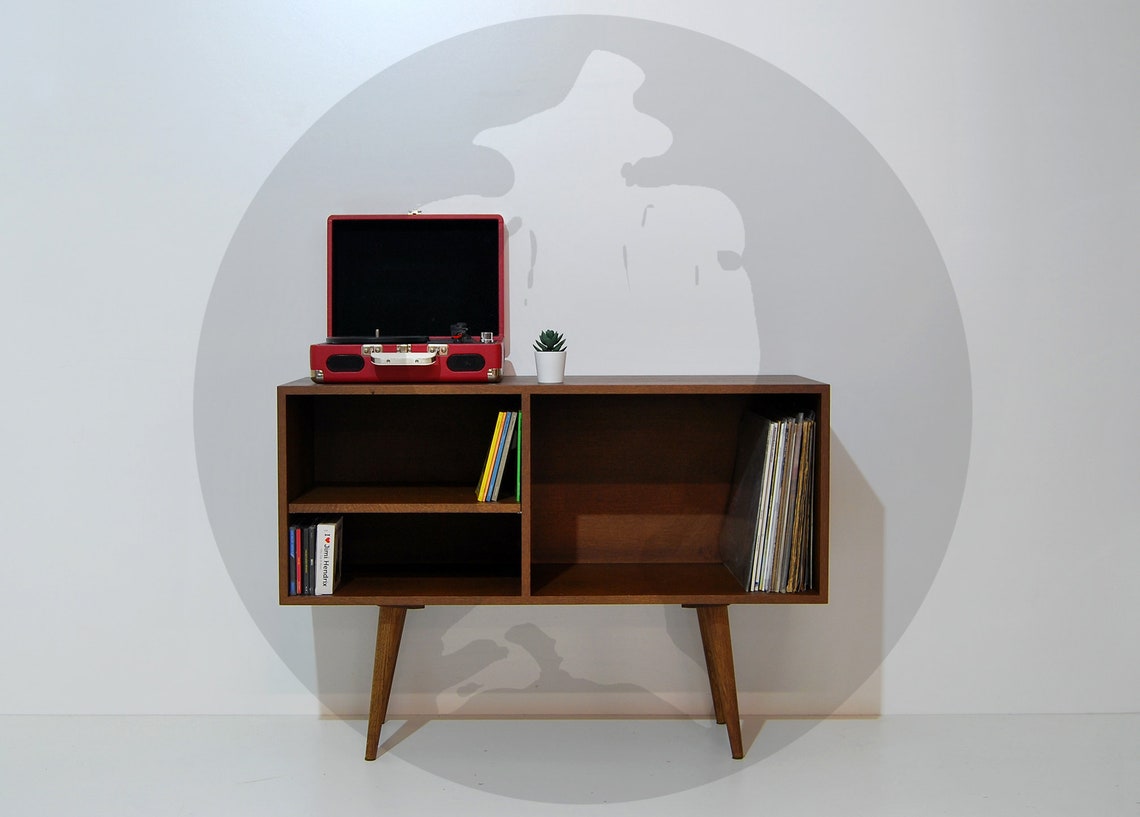 Vinyl Record Storage Mid Century Modern Sideboard Media - Etsy