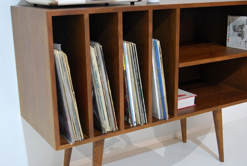 Vinyl Record Storage Mid Century Modern Sideboard Media - Etsy